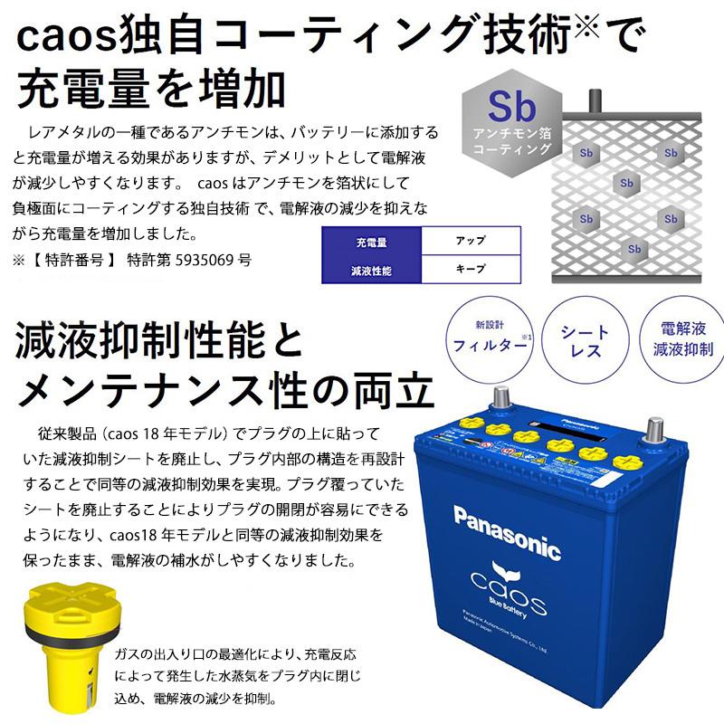 N-M65/A4 Panasonic パナソニック caos カオス カーバッテリー アイドリングストップ車用 国産車用 Blue Battery 日本製 L端子 (沖縄・離島 配送不可 ...