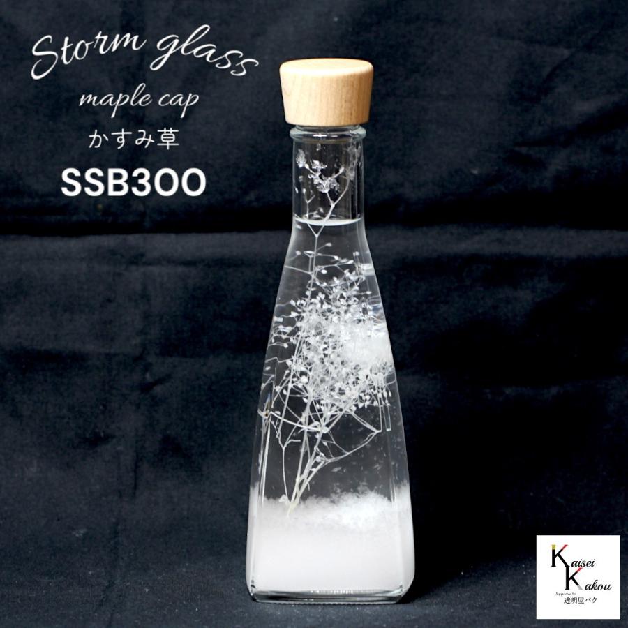 天気が分かる！「カスミ草入りストームグラス メープルキャップ SSB300」 天気管 天気ウェザーグラス 天気 気象計グッズ インテリア 瓶 ガラス : カイセイ加工有限会社透明屋パク ...
