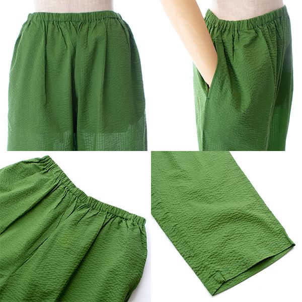 チュニック TUNIC パジャマ ルームウェア セットアップ 80ローンサッカー レモン 29094 長袖 前開きタイプ 綿100% フリー ...