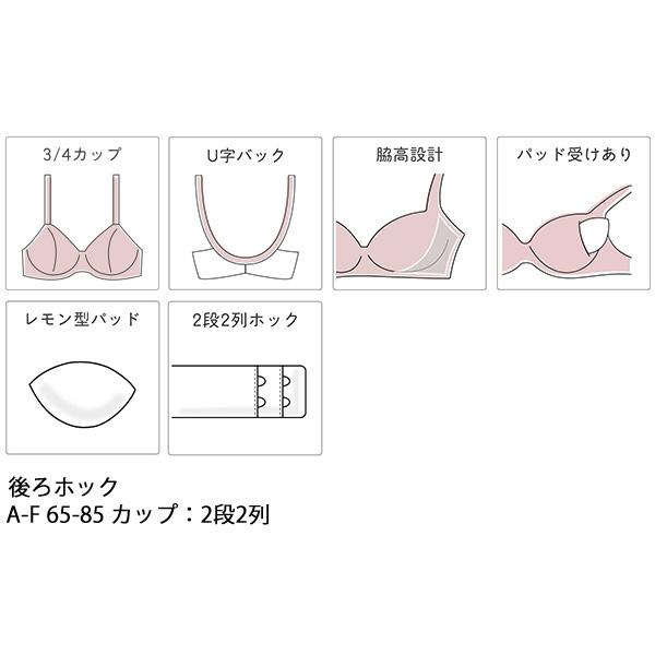 ワコール wacoal ハグするブラ BRB488 ブラジャー 3/4カップ 脇高 脇 背中 すっきり DEFカップ WB EMI 2311 :BRB488DEF:インナーショップ アンジュ ...