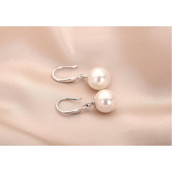ピアス レディース パールピアス パール フック 結婚式 卒業式 8mm 10mm ロング シルバー925 両耳2個セットピアス アレルギー ...