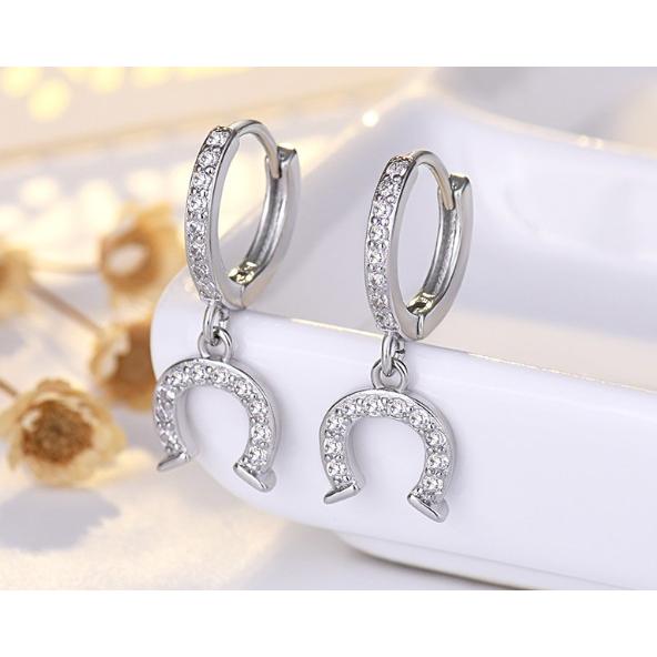 ピアス レディース 馬蹄 蹄 フープピアス リング CZダイヤモンド シルバー925 ループピアス 両耳2個セットピアス アレルギー対応 18金 アクセサリー : アンジェラネットピアス ...