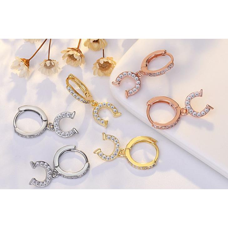 ピアス レディース 馬蹄 蹄 フープピアス リング CZダイヤモンド シルバー925 ループピアス 両耳2個セットピアス アレルギー対応 18金 アクセサリー : アンジェラネットピアス ...