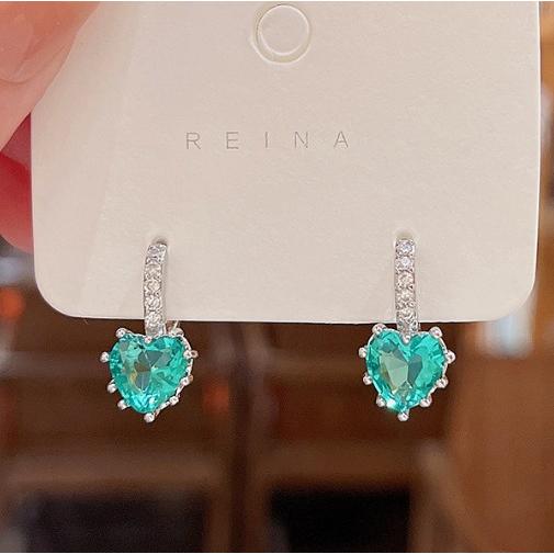 フープピアス レディース ハート キュービックジルコニア トパーズカラー 水色 フープ リングピアス 2個セット アレルギー対応 18金 ...