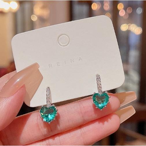 フープピアス レディース ハート キュービックジルコニア トパーズカラー 水色 フープ リングピアス 2個セット アレルギー対応 18金 ...