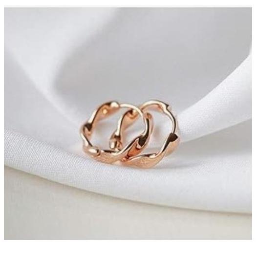 ピアス レディース フープピアス アレルギー対応 18金 ピンクゴールド ワンタッチ ひねり シルバー925 つけっぱなし ウェーブ 両耳用2 ...