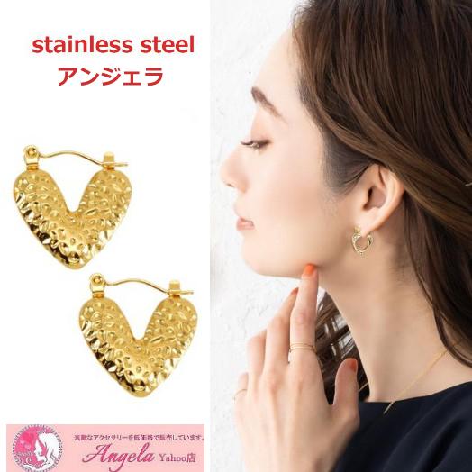 ピアス レディース フープピアス ハート リングピアス つけっぱなし 18K サージカルステンレス 両耳2個セット アレルギー対応 18金 ...