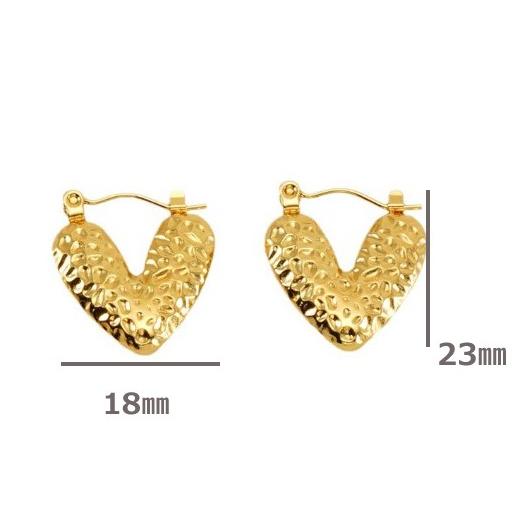 ピアス レディース フープピアス ハート リングピアス つけっぱなし 18K サージカルステンレス 両耳2個セット アレルギー対応 18金 ...
