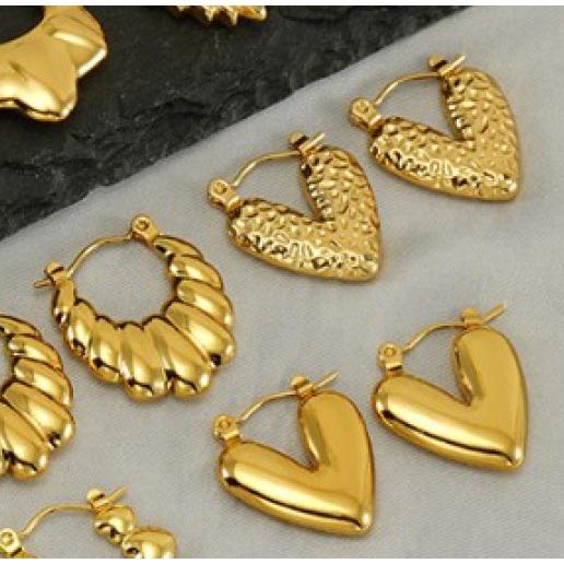 ピアス レディース フープピアス ハート リングピアス つけっぱなし 18K サージカルステンレス 両耳2個セット アレルギー対応 18金 ...