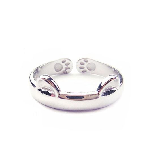 指輪 リング レディース ピンキーリング 小さい 細身 猫 ねこ ネコ耳指輪 サイズフリー シルバー925 アレルギー対応 18K ...