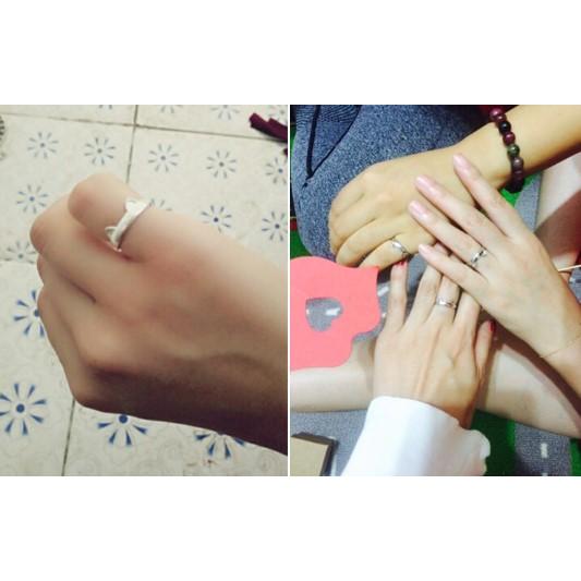 指輪 リング レディース ピンキーリング 小さい 細身 猫 ねこ ネコ耳指輪 サイズフリー シルバー925 アレルギー対応 18K ...