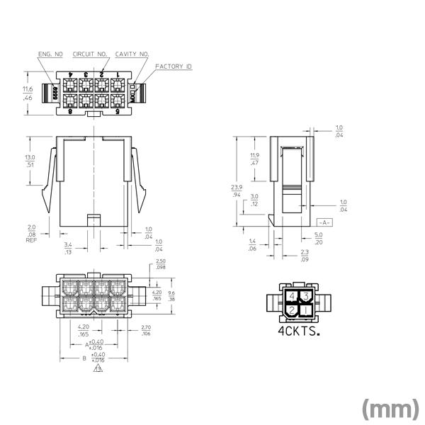 MOLEX(モレックス) 5559-04P 1個 汎用コネクタ 4極 NN : ANGEL HAM SHOP JAPAN - 通販 ...