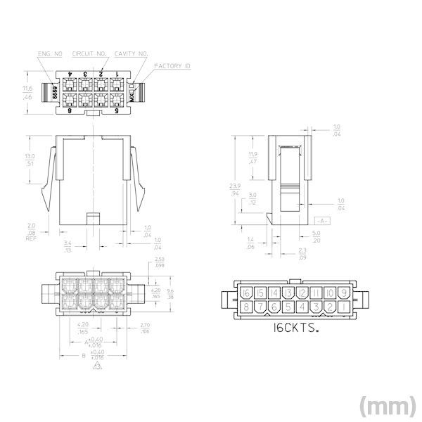 取寄 MOLEX(モレックス) 5559-16P 100個 汎用コネクタ 16極 TV :5559-16p-100:ANGEL HAM ...
