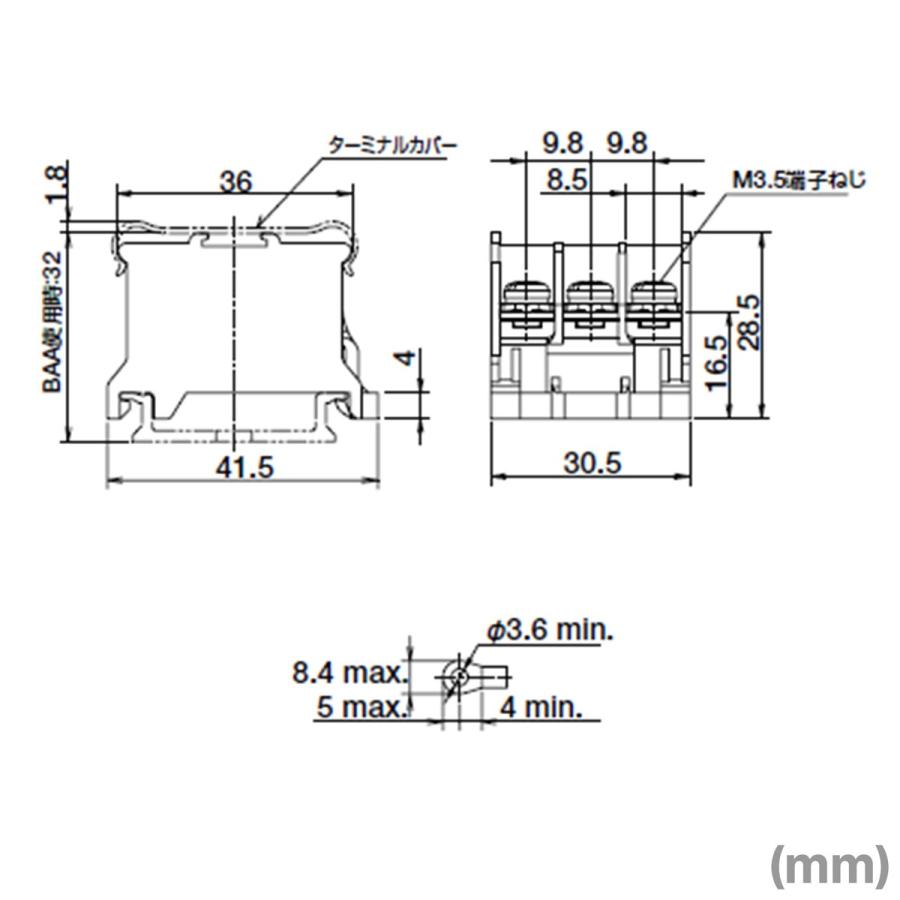IDEC(アイデック/和泉電機) BA211T ターミナルブロック 21Aタイプ 3極 BAシリーズ NN : ANGEL HAM SHOP ...