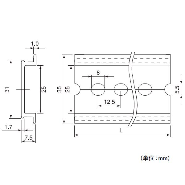 IDEC(アイデック/和泉電機) BAA1000 アクセサリ DIN35mm幅レール (アルミ製) 1本入 NN : ANGEL HAM ...