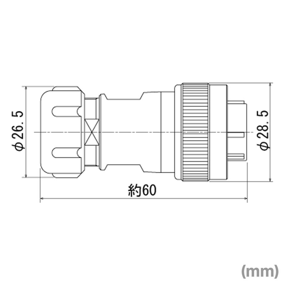 三菱電機エンジニアリング(MEE) FA-204-PM8 防水コネクタ（プラグ） (4極 オス) (パッキン径φ7.0-8.5) NN : fa-204-pm8 : ANGEL HAM ...