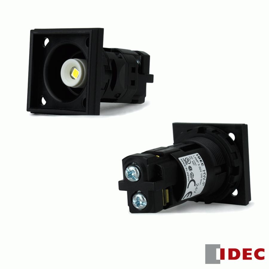 IDEC(アイデック) パイロットライト HWシリーズ φ22 角平形 記名式 LED照光 AC200 220V HW2P-1M2PW