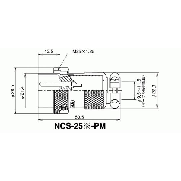 七星科学研究所 NCS-252-PM(NCS252PM) メタルコネクタ 25φ 2極 オス 逆芯 メタコン NN : ANGEL HAM SHOP JAPAN - 通販 - Yahoo!ショッピング