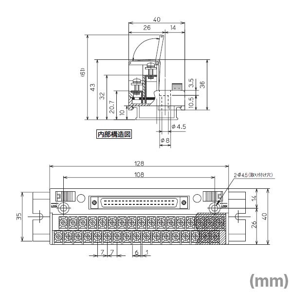 東洋技研(TOGI) PCN7-4F40-TB34-M2 ネジ式コネクタターミナル (PCN7Y端子用) (実装コネクタ:4F) (PLC ...