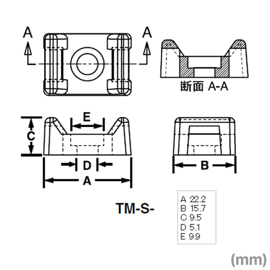 PANDUIT (パンドウイット) スーパーグリップ専用配線固定具 ネジ止め固定 台座方式 M4ネジ TM3S10-C ナチュラル 500個入 ...
