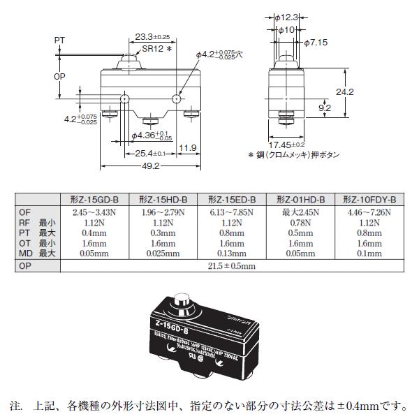 オムロン オムロン(OMRON) Z-15GD-B マイクロスイッチZシリーズ (スプリング短押ボタン形) NN : ANGEL HAM ...
