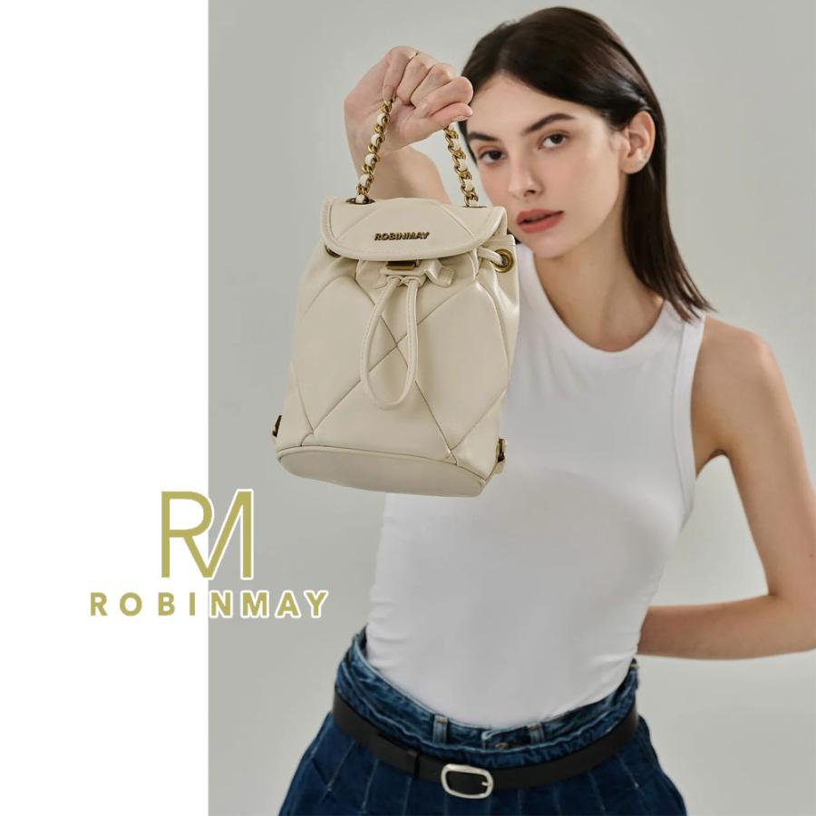 保証付 返品OK 正規品 2024 ROBINMAY ロビンメイ D113 レディース ダイヤモンド キルティング ミニリュック 佩樂洛後背包 バッグ チェーンショルダー : ANGELINA ...