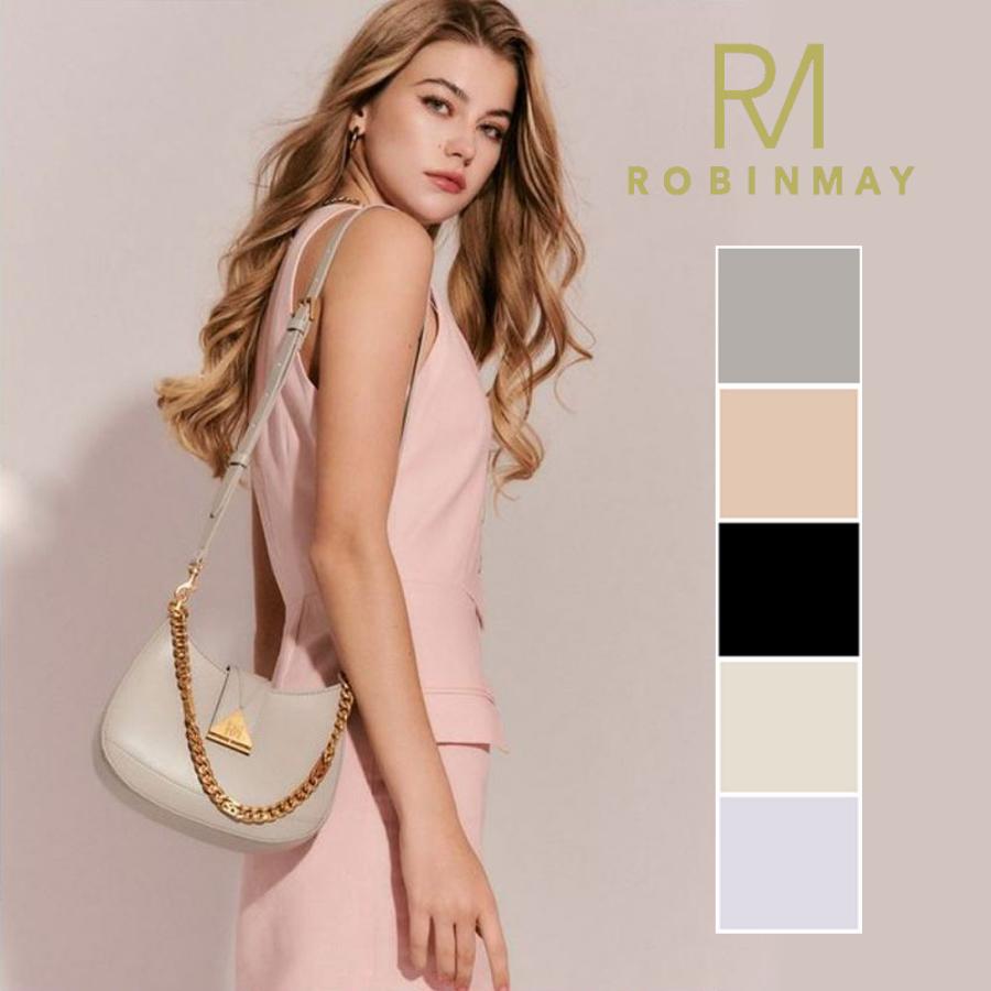 保証付 返品OK 正規品 2024 ROBINMAY ロビンメイ B200 レディース RM エレガントチェーンショルダーバッグ ナナメ掛け ハンドバッグ ミニバッグ 三角ロゴ ...
