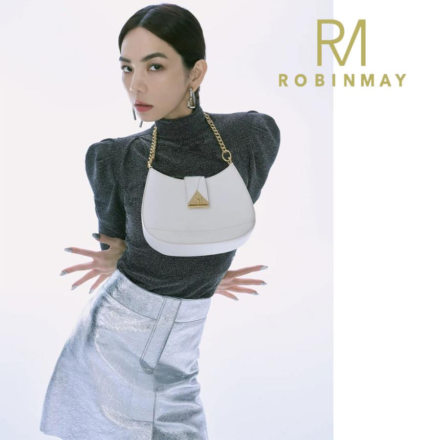 保証付 返品OK 正規品 2024 ROBINMAY ロビンメイ B200 レディース RM エレガントチェーンショルダーバッグ ナナメ掛け ハンドバッグ ミニバッグ 三角ロゴ ...