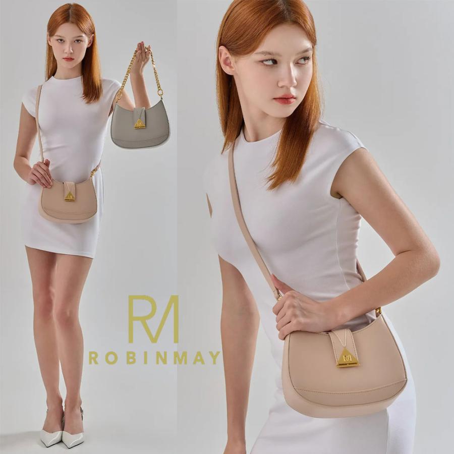 保証付 返品OK 正規品 2024 ROBINMAY ロビンメイ B200 レディース RM エレガントチェーンショルダーバッグ ナナメ掛け ハンドバッグ ミニバッグ 三角ロゴ ...