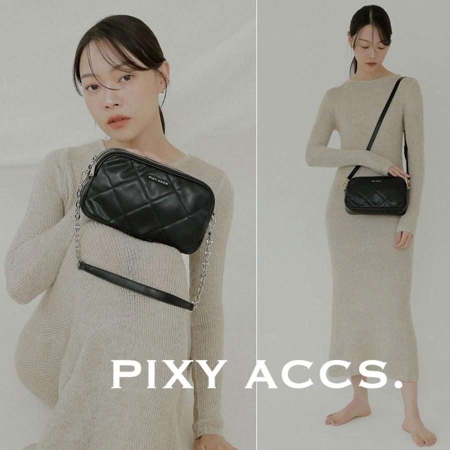保証付 返品OK 日本正規代理店 2025 PIXY ACCS. ピクシーアックス PX230014 レディース ダイヤモンドキルティング チェーンショルダーバッグ ナナメ掛け ...