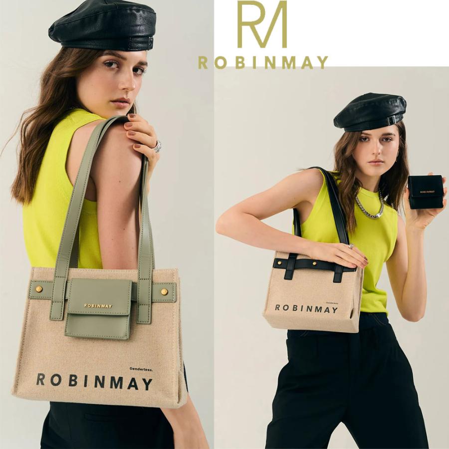 保証付 返品OK 正規品 2023 ROBINMAY ロビンメイ B195 Secret Nordic M レディース RMロゴ リネンショルダーバッグ 麻 キャンバス ナナメ掛けショルダー ...