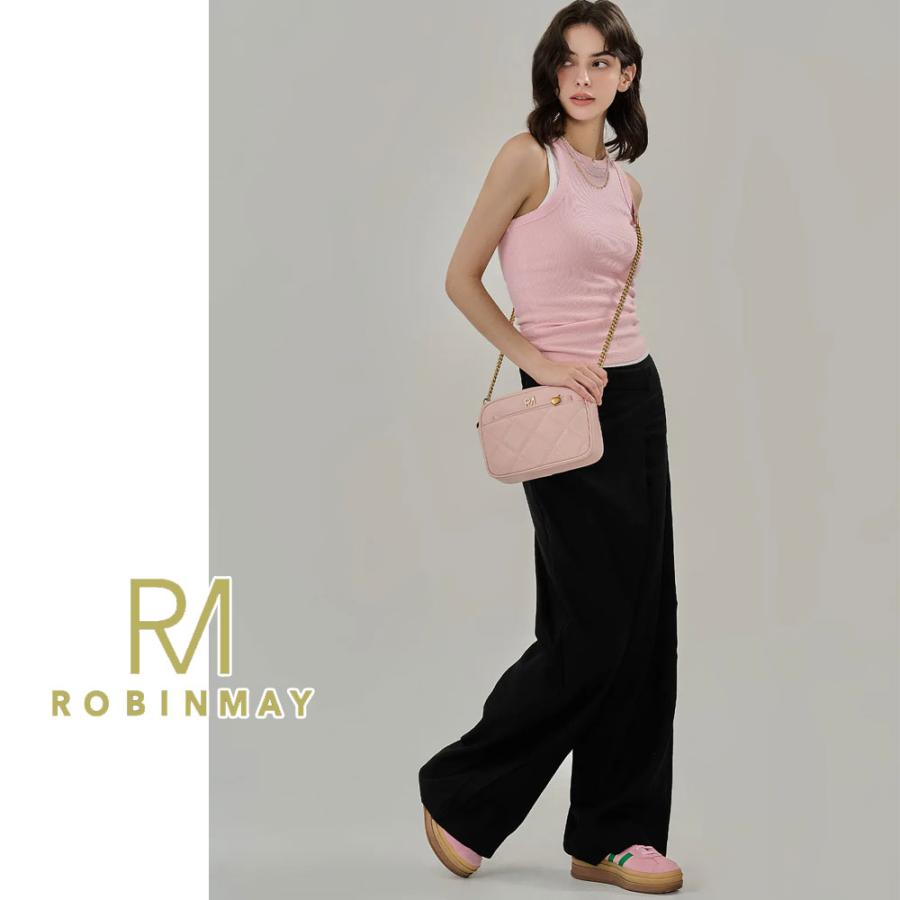 保証付 返品OK 正規品 2025 ROBINMAY ロビンメイ C370 キルティング スクエア チェーンショルダーバッグ ハンドバッグ パスケース付き ナナメ掛け ポーチ付き ...