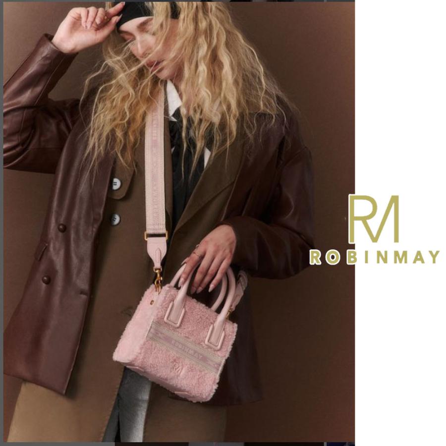 保証付 返品OK 正規品 2024 ROBINMAY ロビンメイ B257 月桂女神手提包 M 羊羔毛 レディース RM ラムウール ハンドバッグ ダブルストラップ ショルダー ...