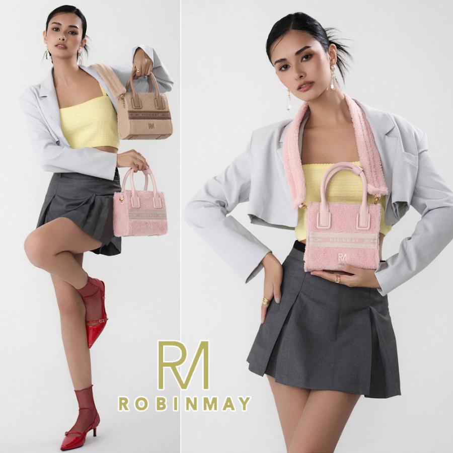 保証付 返品OK 正規品 2024 ROBINMAY ロビンメイ B257 月桂女神手提包 M 羊羔毛 レディース RM ラムウール ハンドバッグ ダブルストラップ ショルダー ...