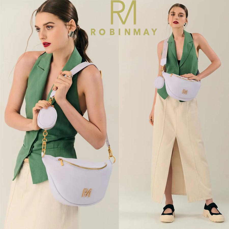 保証付 返品OK 正規品取扱店 2024 ROBINMAY ロビンメイ I038 L レディース RMロゴ ジャガードロゴショルダー ナナメ掛けショルダー サコッシュ ソルベカラー ...