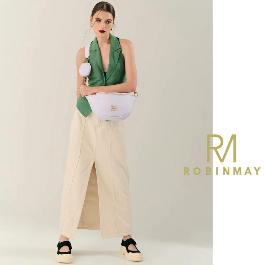 保証付 返品OK 正規品取扱店 2024 ROBINMAY ロビンメイ I038 L レディース RMロゴ ジャガードロゴショルダー ナナメ掛けショルダー サコッシュ ソルベカラー ...