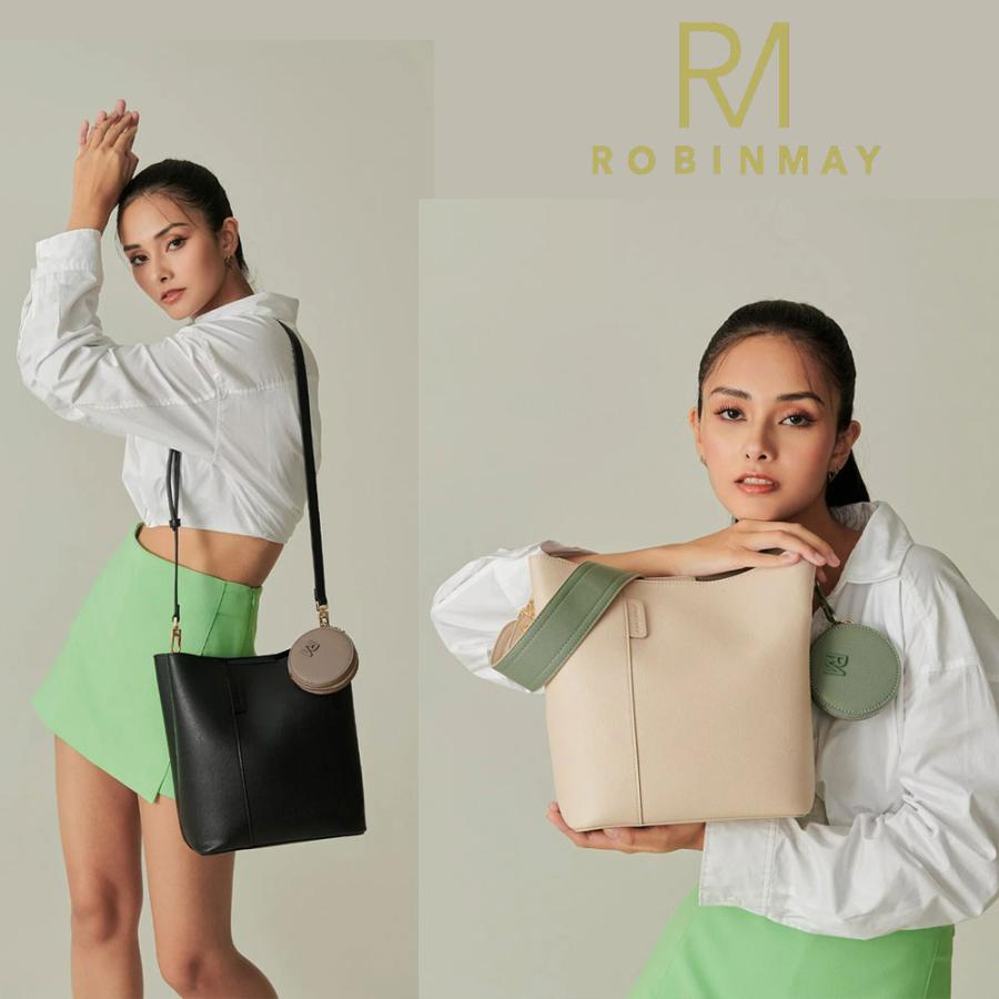 保証付 返品OK 正規品取扱店 2025 ROBINMAY ロビンメイ B180 バケットバッグ コインケース付き バケツバッグ ショルダー 春夏秋冬 ビーガンレザー : ANGELINA ...