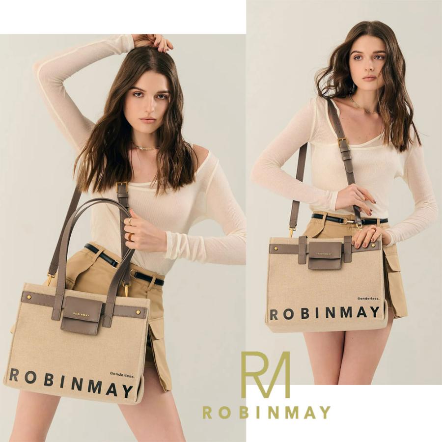 保証付 返品OK 正規品取扱店 2024 ROBINMAY ロビンメイ B189 L レディース リネンショルダーバッグ 麻 キャンバス ナナメ掛けショルダー トートバッグ ...