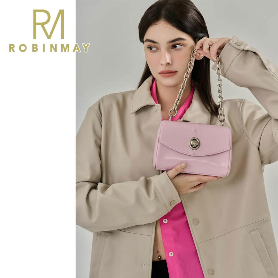 保証付 返品OK 正規品 2024 ROBINMAY ロビンメイ C350 倒轉時光斜背包 レディース RMロゴ ショルダーバッグ ダブルストラップ チェーンショルダー ミニバッグ :rm55 ...