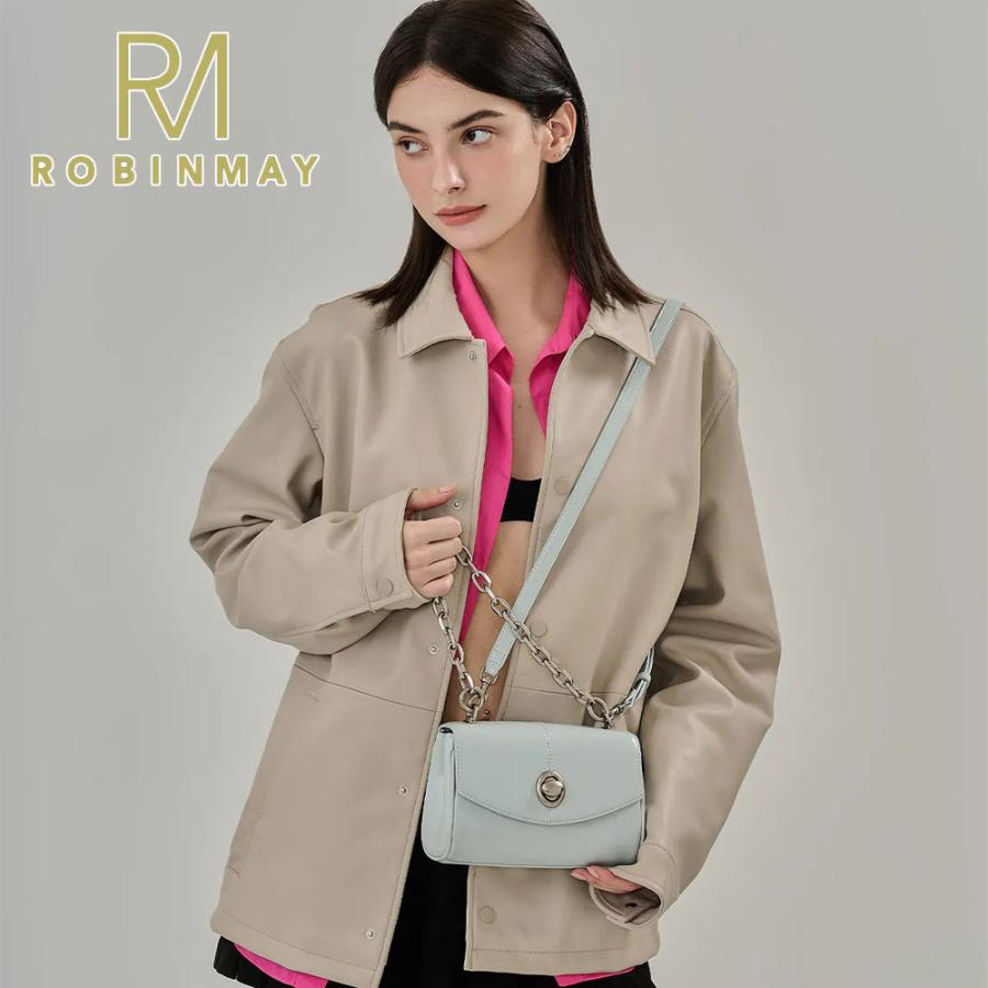 保証付 返品OK 正規品 2024 ROBINMAY ロビンメイ C350 倒轉時光斜背包 レディース RMロゴ ショルダーバッグ ダブルストラップ チェーンショルダー ミニバッグ :rm55 ...