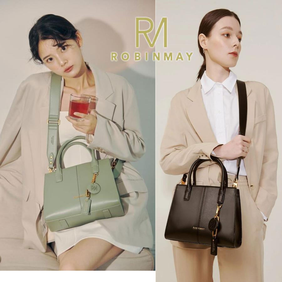 保証付 返品OK 正規品 2024 ROBINMAY ロビンメイ WB044 レディース RMロゴ レトロ風 トートバック 2WAY 肩掛け ビーガンレザー ヴィーガン 人気 ...