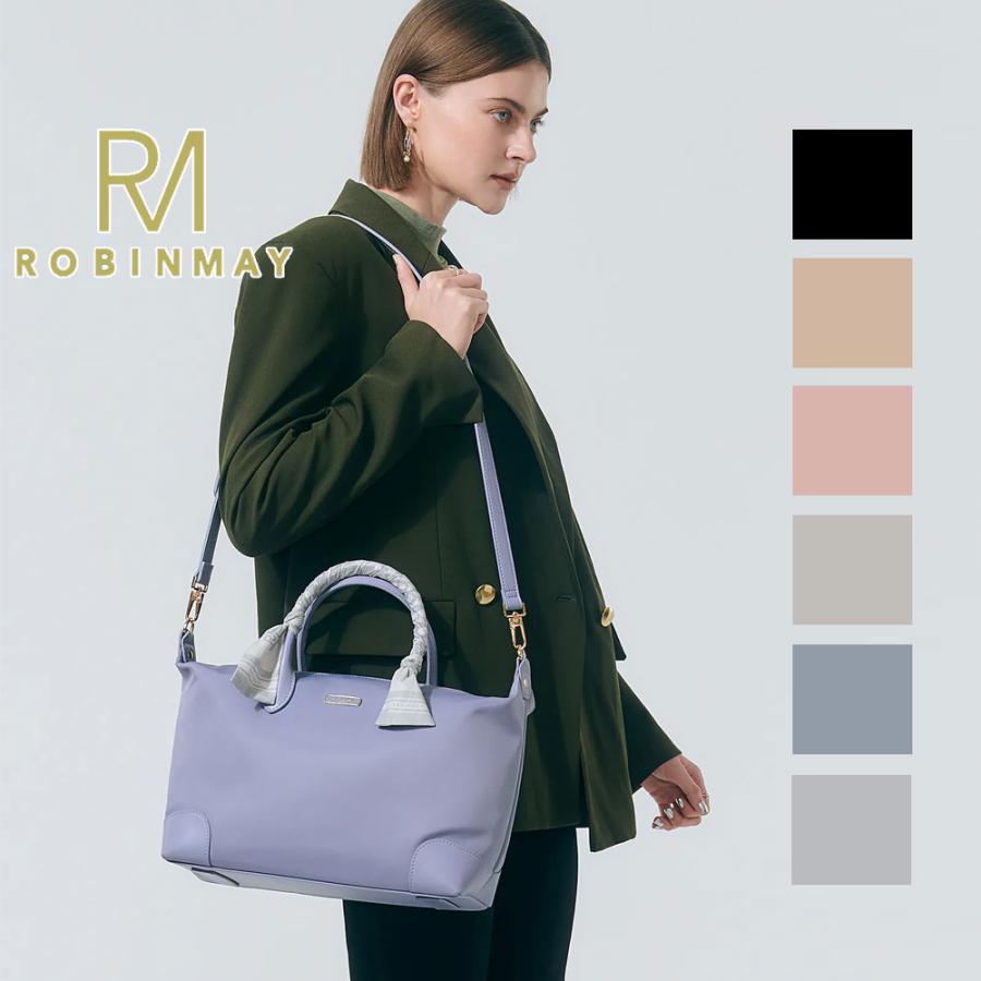 保証付 返品OK 正規品 2025 ROBINMAY ロビンメイ Z375 大容量 シルクスカーフストラップ トート 2way 大人お洒落 ナイロン トートバッグ レディース ...
