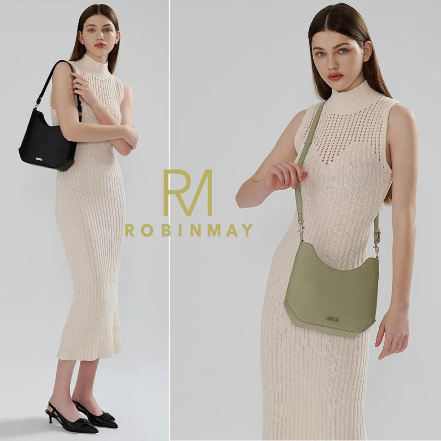 保証付 返品OK 正規品 2024 ROBINMAY ロビンメイ WB080 レディース RMロゴ ショルダーバッグ 春夏秋冬 ビーガンレザー ...