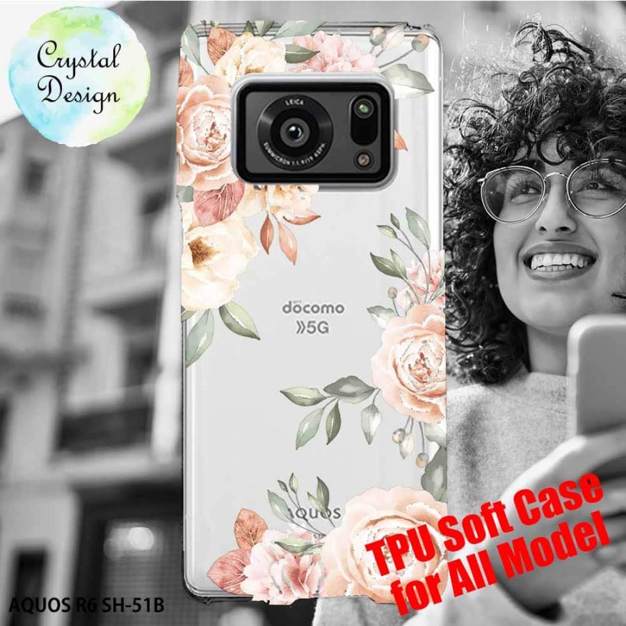 AQUOS R6 スマホケース TPU ストラップ 透明 クリアケース アクオス アール シックス SH-51B ビンテージフローラル : Angler s Case アングラーズケース ...