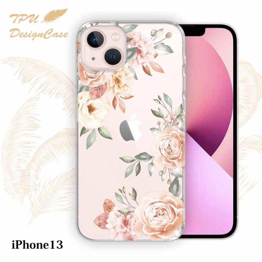 iPhone13 ソフトケース TPU クリアケース 透明 アイフォン13 ケース 花 花柄 ビンテージフローラル : tpu2019100302s529 : Angler s Case ...