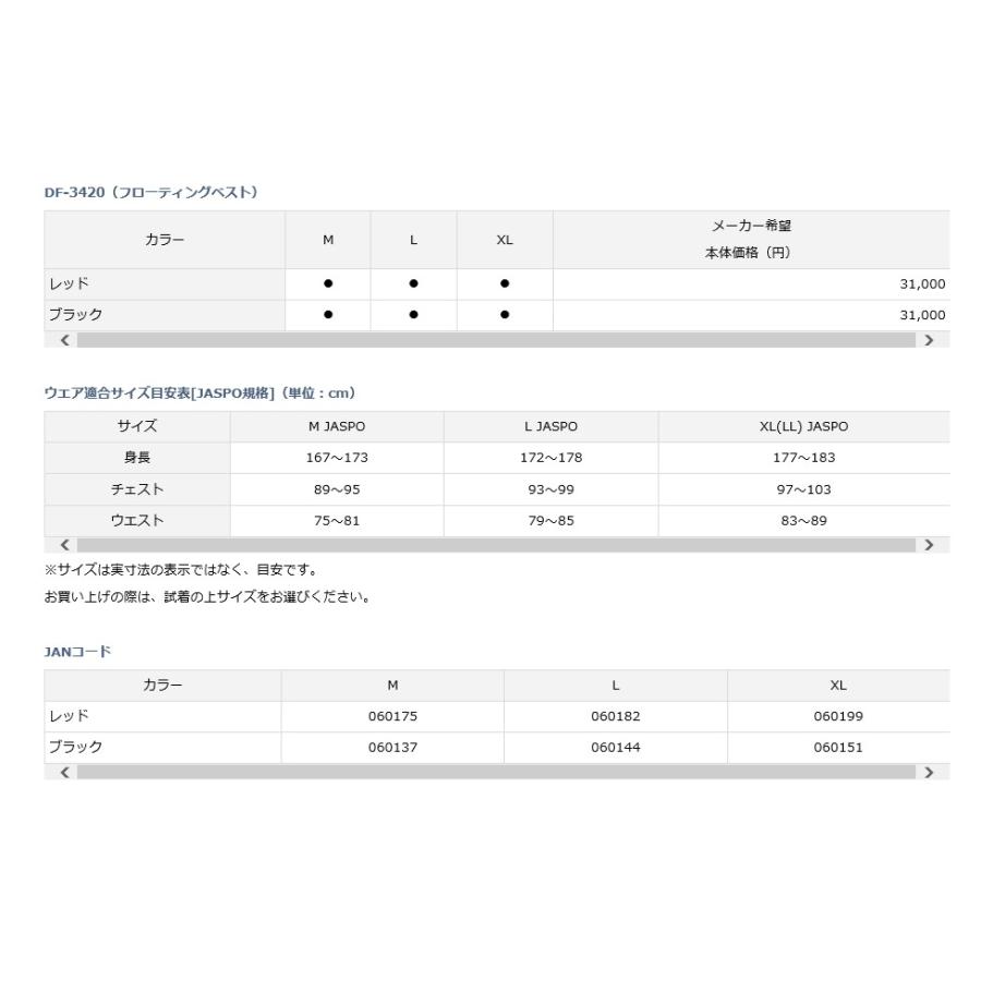 ダイワ (Daiwa) DF-3420 ブラック XLサイズ（フローティングベスト） : アングラーズWEB店 - 通販 - Yahoo!ショッピング