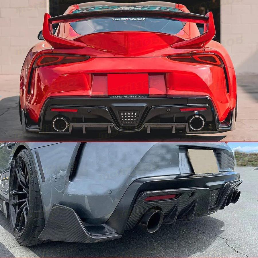 トヨタ スープラ A90 A91 GR カーボン製リアバンパー カナード リアバンパー スプリッター RS7用エアロ バンパー プロテクター 左右セット carbon fiber ...