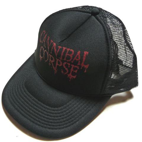 CANNIBAL CORPSE カンニバルコープス RED STACKED LOGO TRUCKER CAP オフィシャル バンドキャップ ...