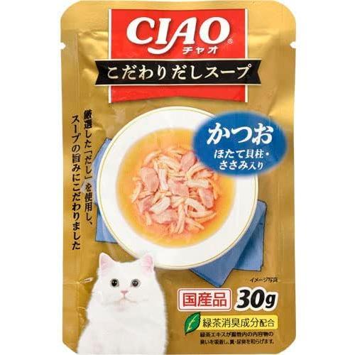 CIAO（いなばペットフード） CIAO こだわりだしスープ かつお ほたて貝柱・ささみ入り 30g : Animaux mignons - 通販 - Yahoo!ショッピング