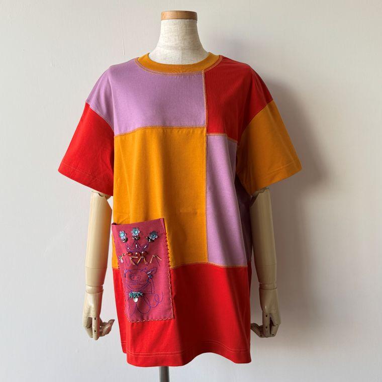 ALBEROBELLO 【40％OFF SALE】アルベロベロ(Alberobello)オレボレブラぶたさん刺繍入り チュニック（パープル）【2025 SPRING COLLECTION】送料 ...